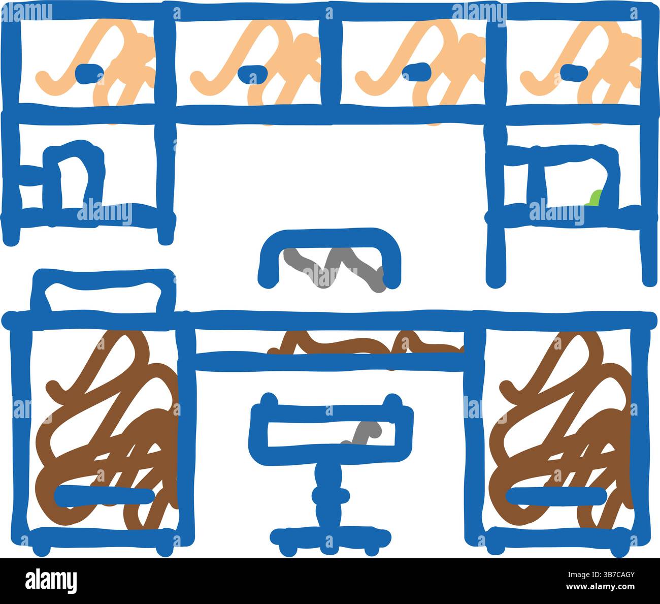 cabinet furniture icon doodle illustration Stock Vector Image & Art - Alamy