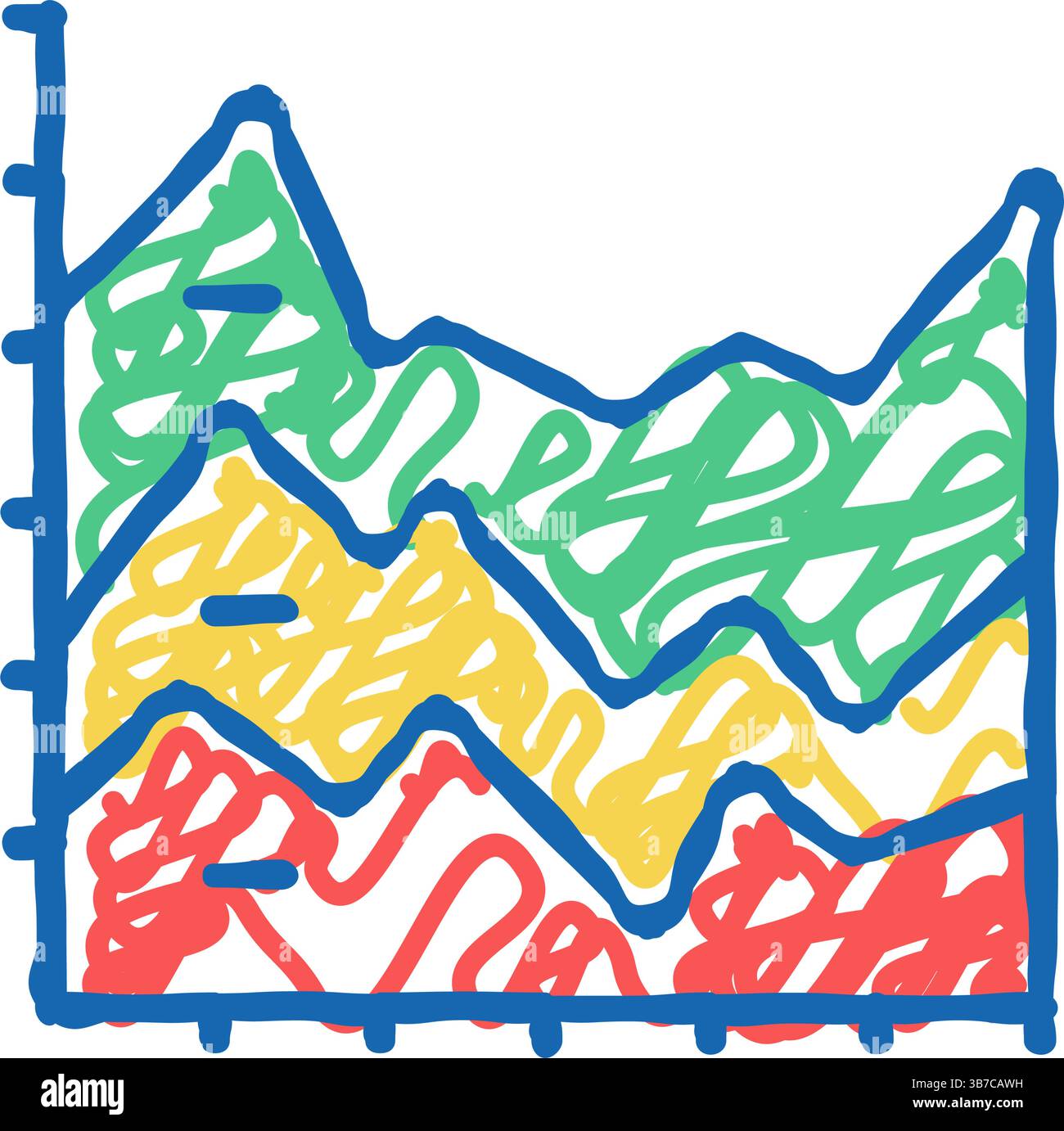 stacked area chart icon doodle illustration Stock Vector Image & Art ...