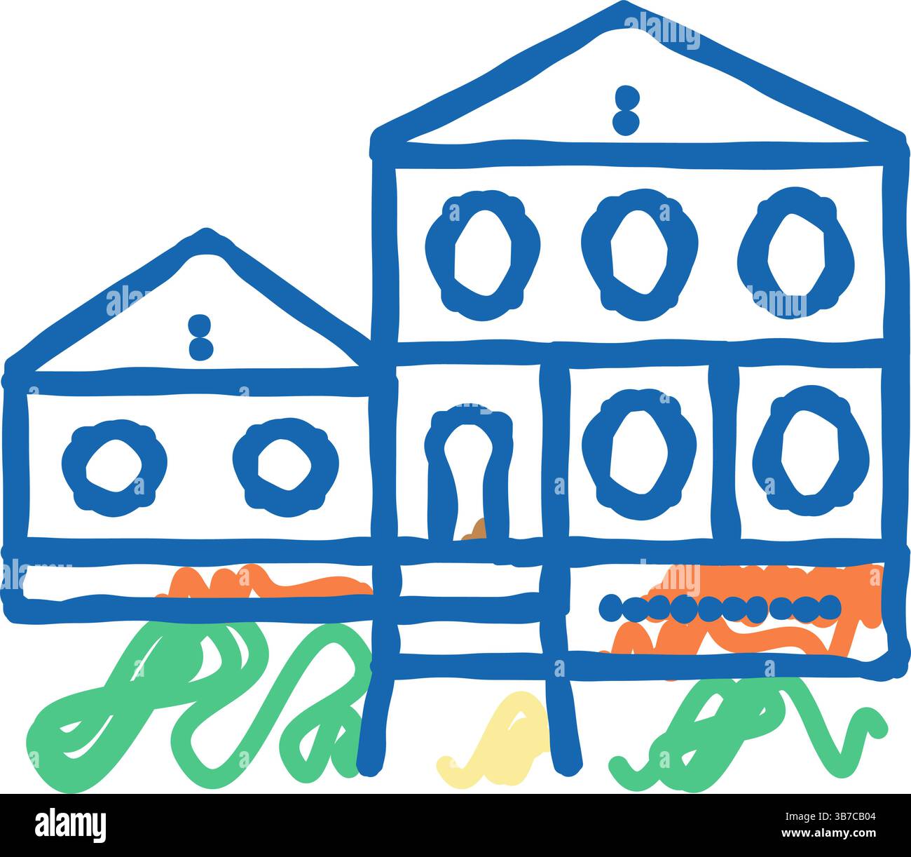 farmhouse building icon doodle illustration Stock Vector Image & Art ...