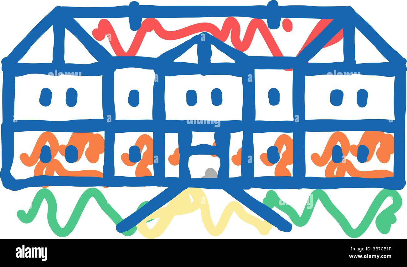 tudor house icon doodle illustration Stock Vector Image & Art - Alamy