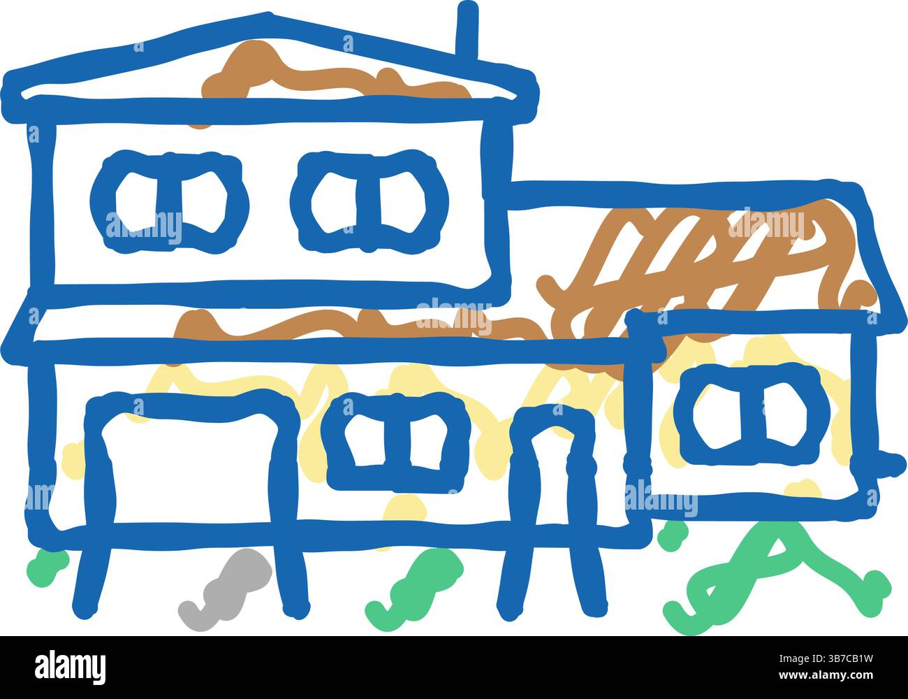 split-level house icon doodle illustration Stock Vector Image & Art - Alamy