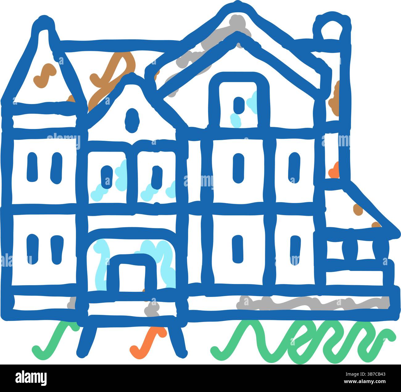 victorian house icon doodle illustration Stock Vector Image & Art - Alamy