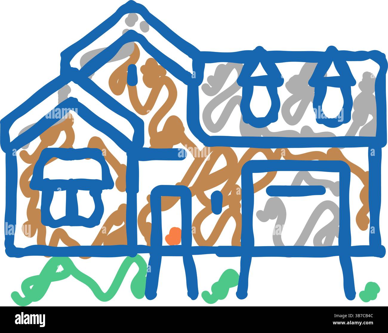 french country house icon doodle illustration Stock Vector Image & Art ...