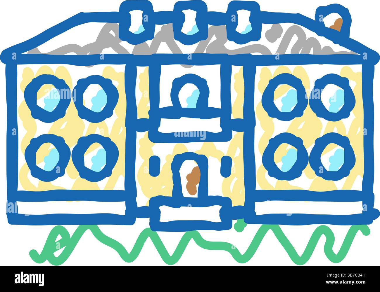 colonial house icon doodle illustration Stock Vector Image & Art - Alamy