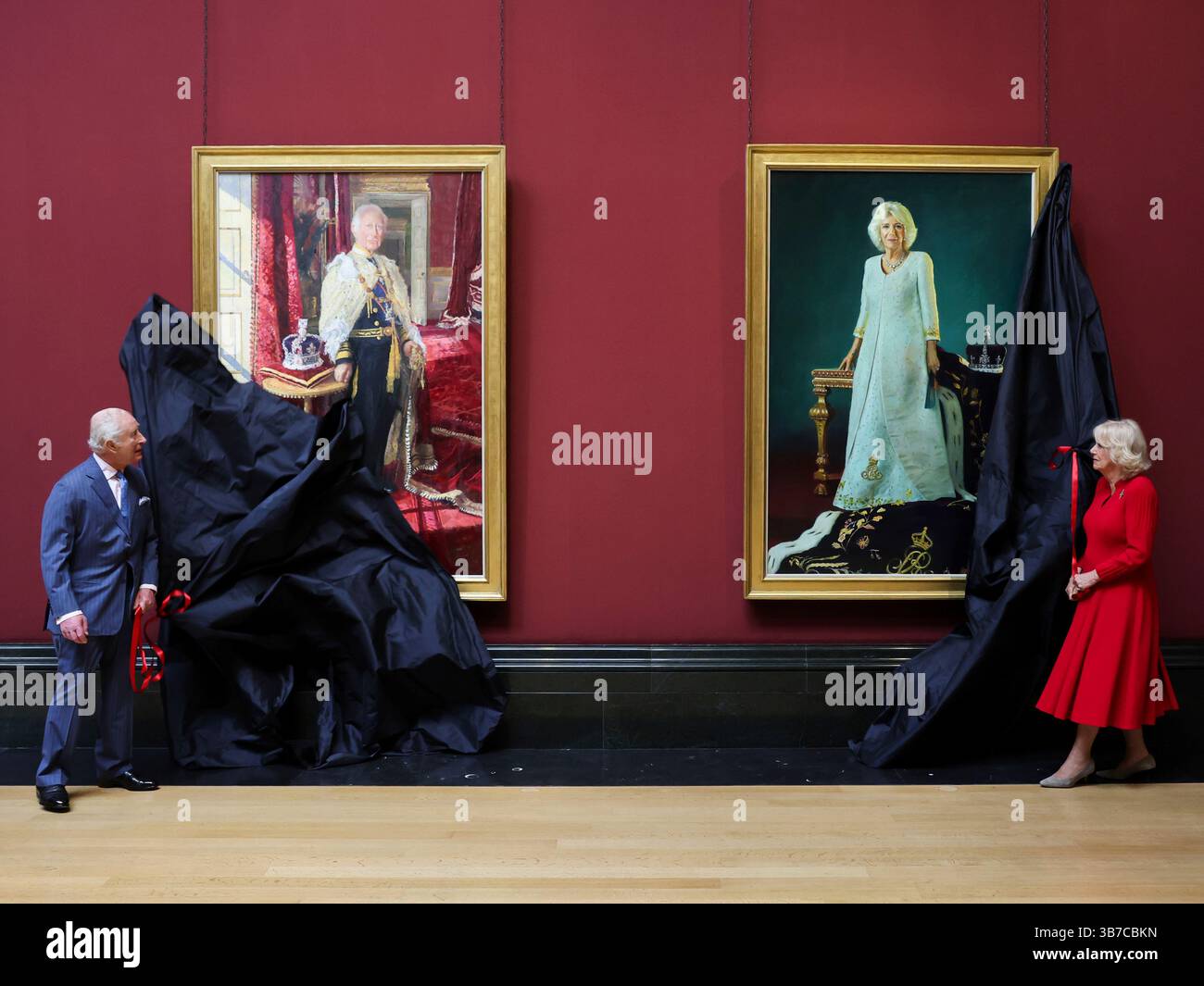 Britain's King Charles III and Queen Camilla unveil their official ...