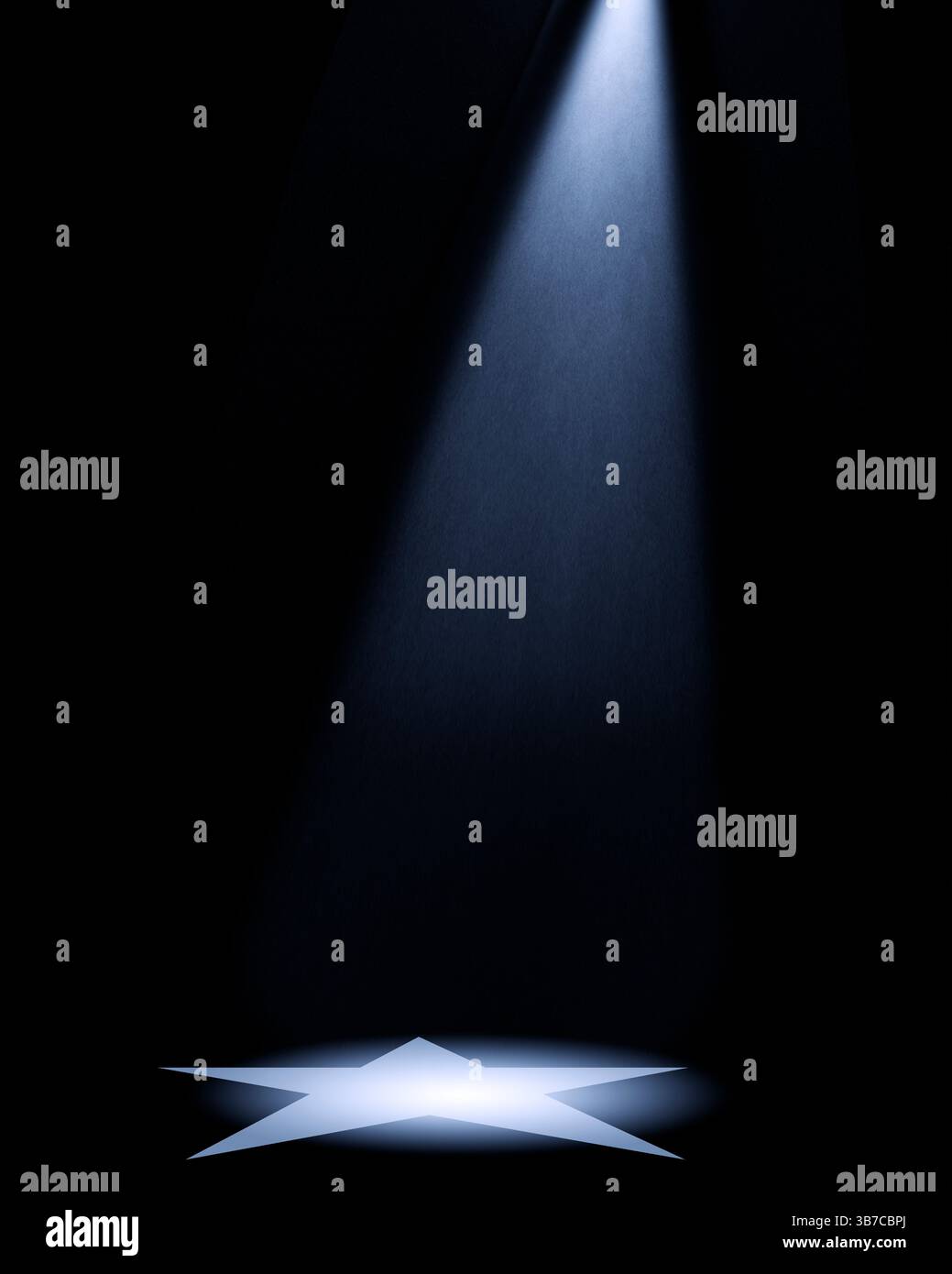 A star lit by a spotlight on an empty stage Stock Photo - Alamy
