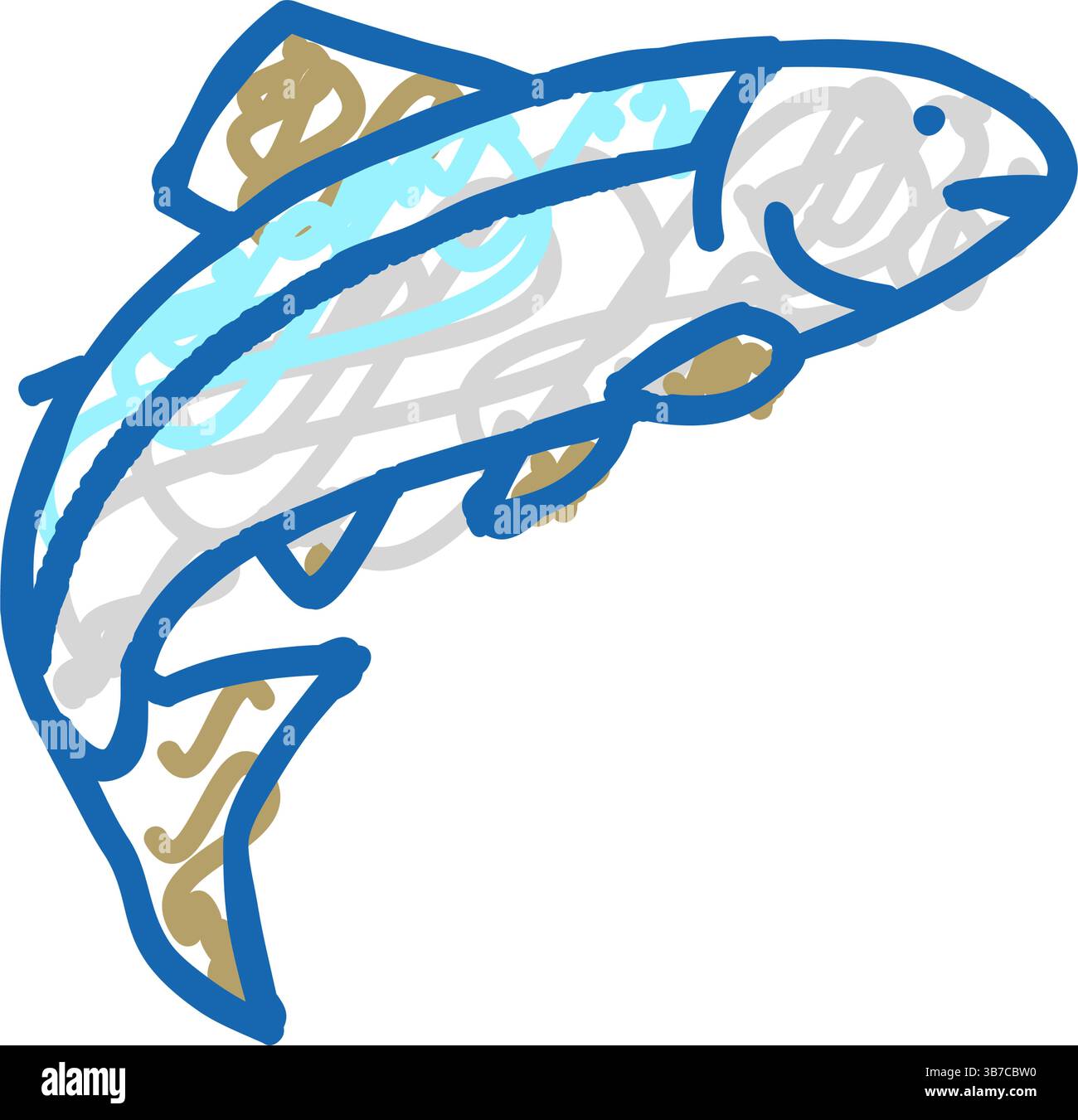 salmon fish icon doodle illustration Stock Vector Image & Art - Alamy