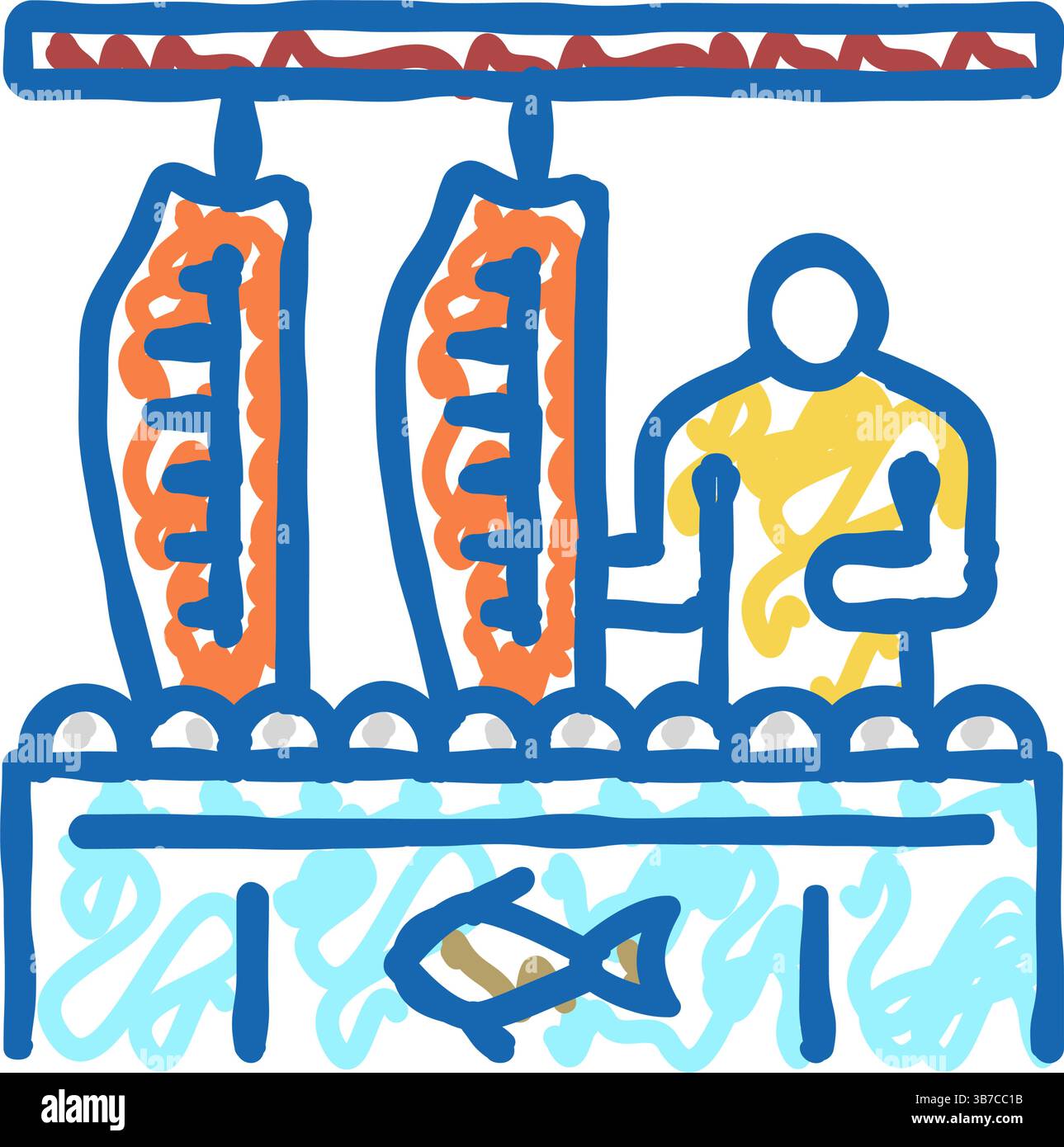 processing plant salmon icon doodle illustration Stock Vector Image ...