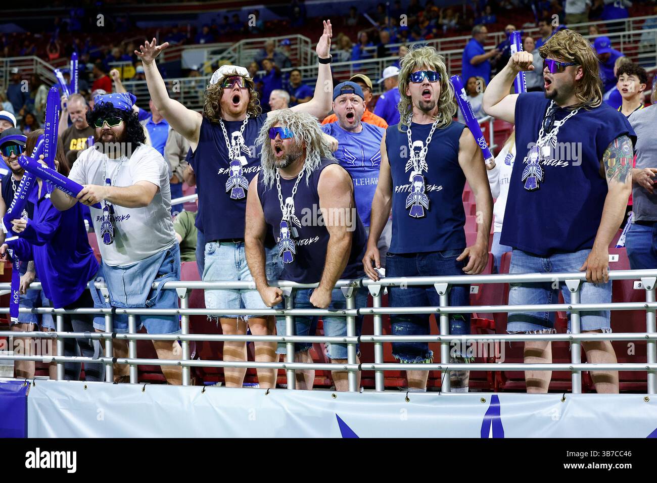 ST. LOUIS, MO - MAY 02: St. Louis Battlehawks fans cheer on their team ...