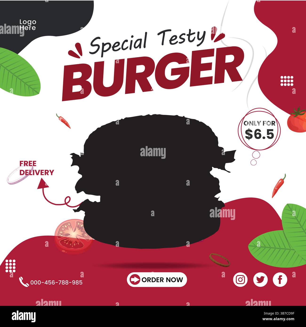 Special Delicious Burger And Fast Food Menu Social Media Banner Post ...