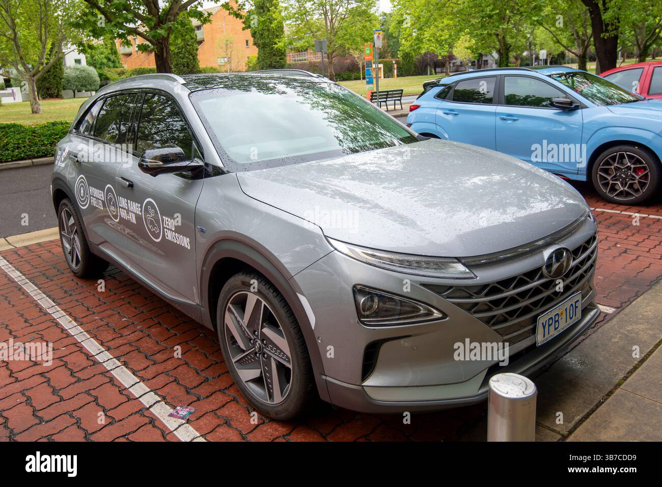 A hydrogen powered car parked in Kingston ACT, Australia. It is one of ...