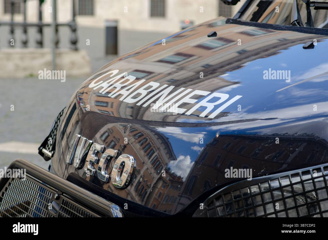Carabinieri, a robust transport vehicle equipped with riot protection ...