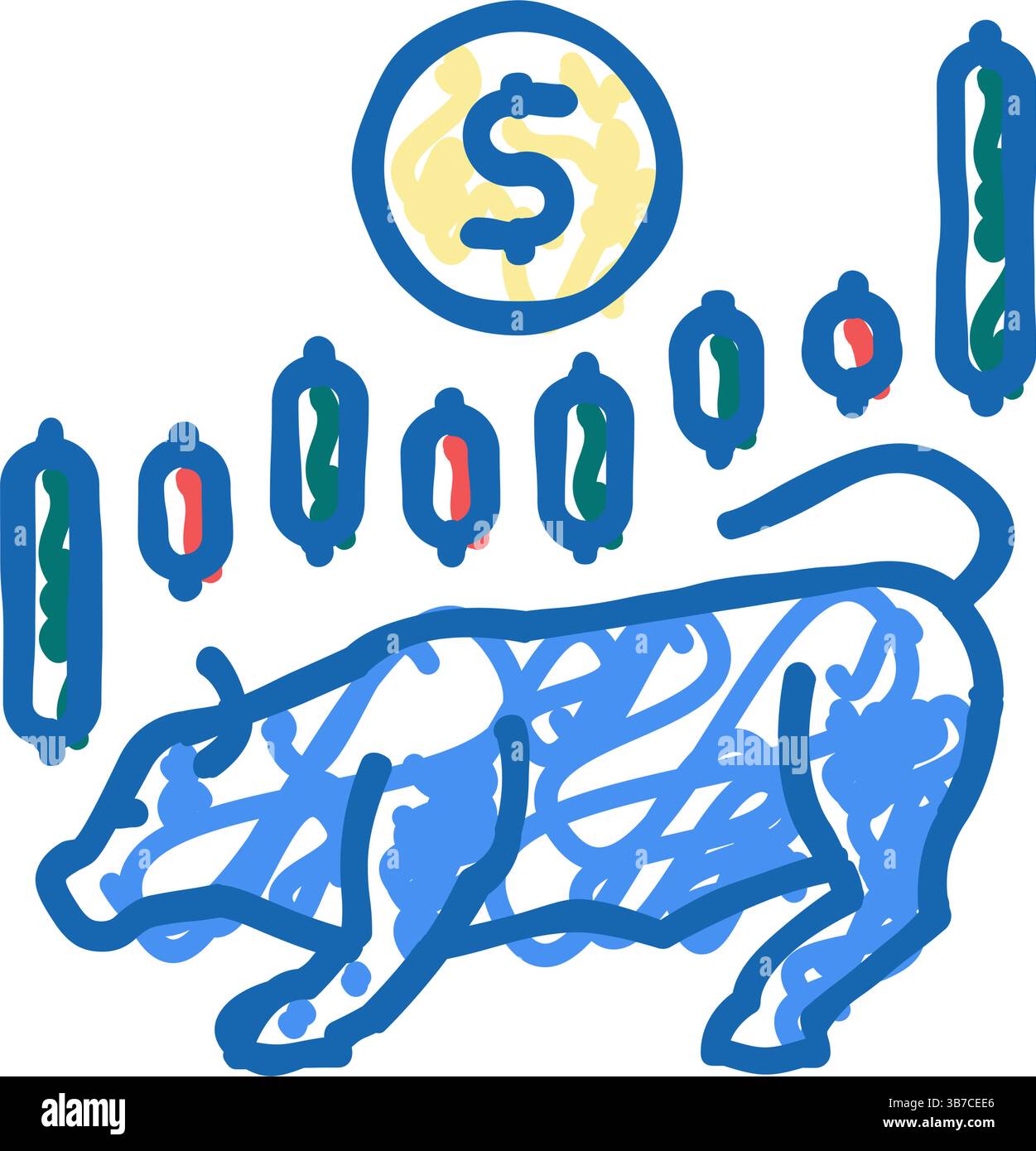 stock market icon doodle illustration Stock Vector Image & Art - Alamy