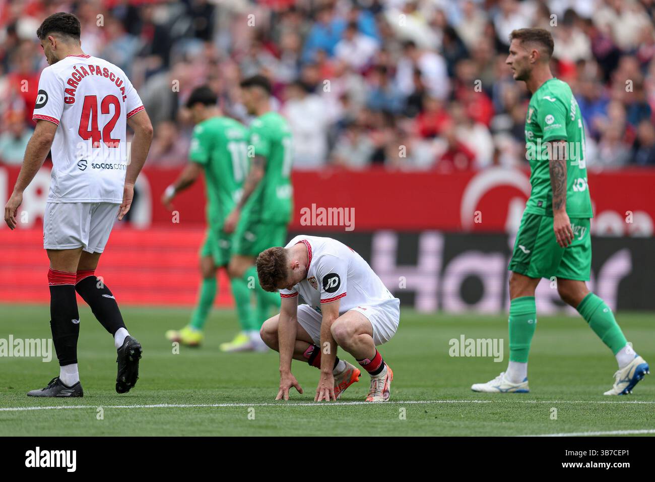 Gerard Fernandez Peque of Sevilla FC during the La Liga EA Sports match ...