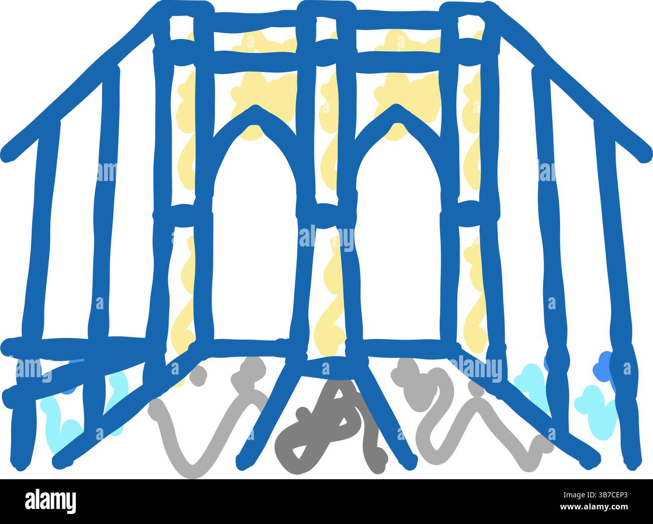 brooklyn bridge icon doodle illustration Stock Vector Image & Art - Alamy
