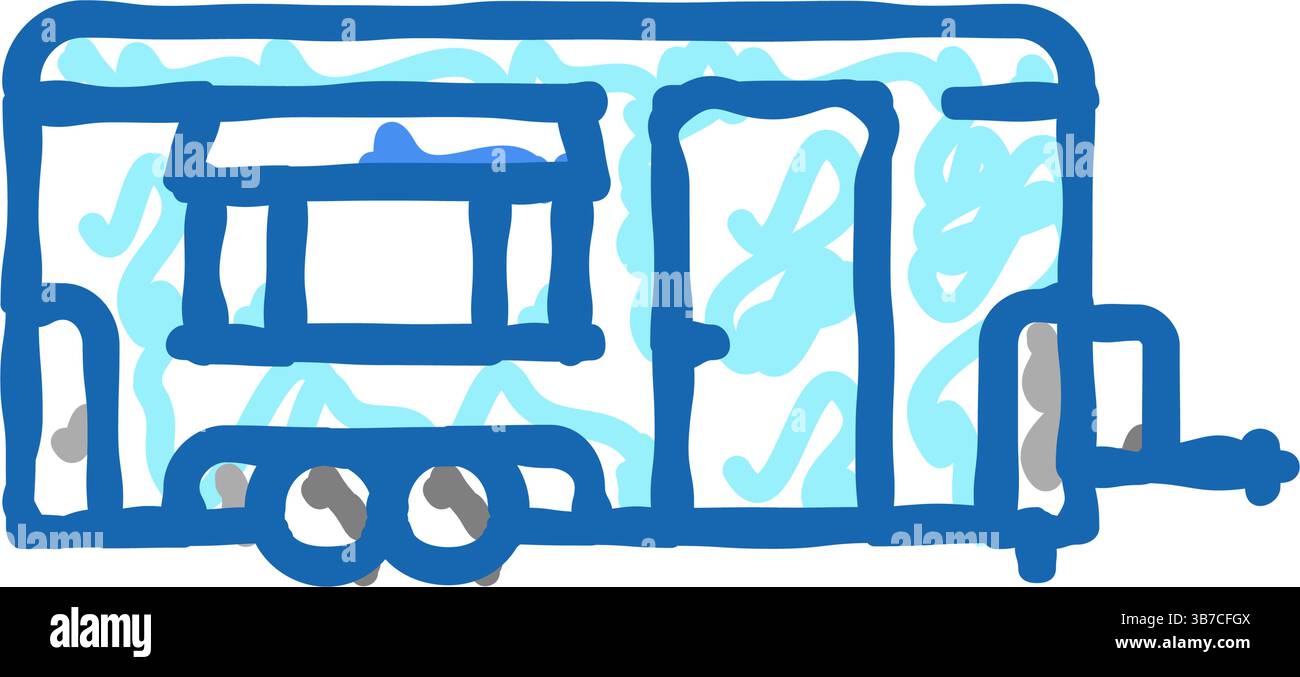 trailer transport icon doodle illustration Stock Vector Image & Art - Alamy