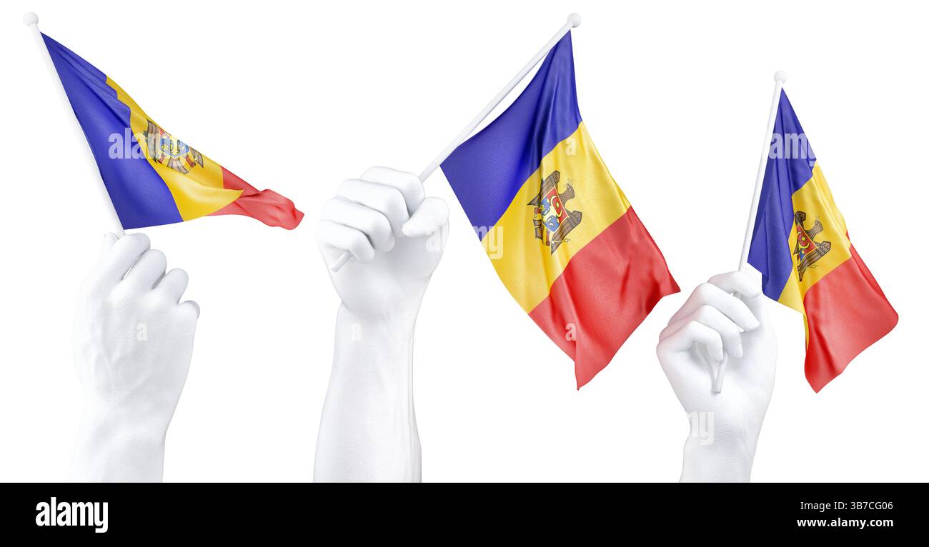 Moldova flag on white Cut Out Stock Images & Pictures - Alamy