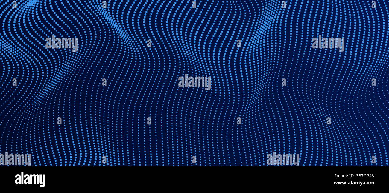 Concept artificial intelligence AI technology bg design, Abstract 3d dot wavy halftone ...