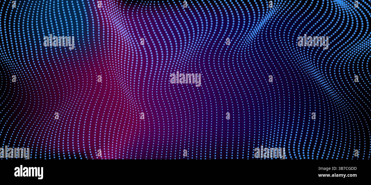 Concept artificial intelligence AI technology bg design, Abstract 3d dot wavy halftone ...