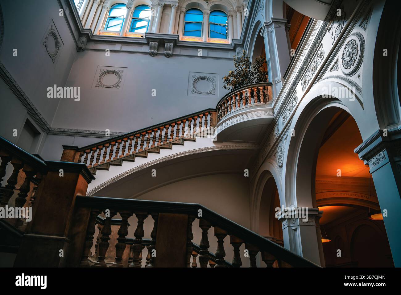 Stone staircase inside an old mansion Stock Photo - Alamy