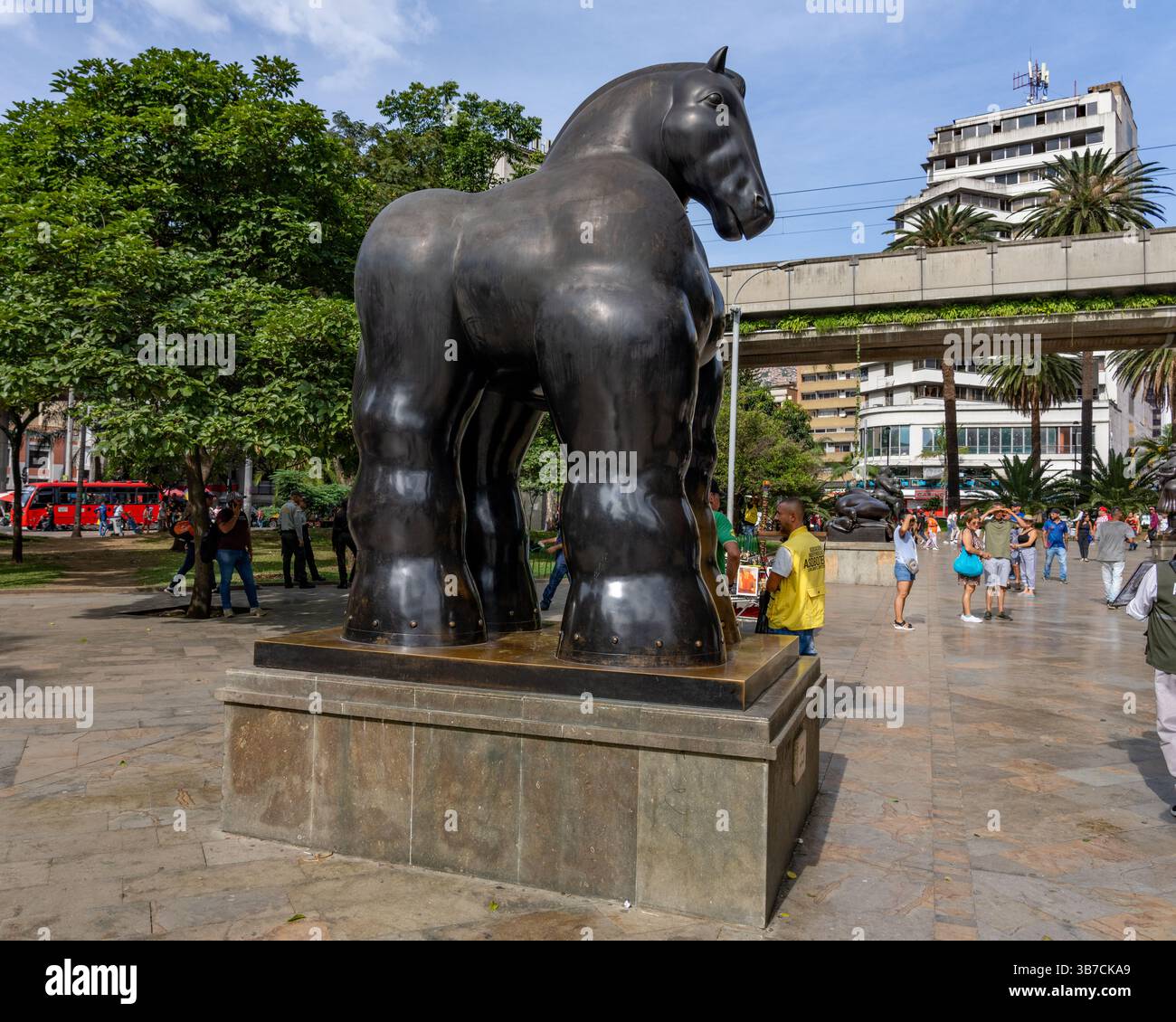 Caballo, a sculpture by Fernando Botero in the Botero Plaza in Medellin ...