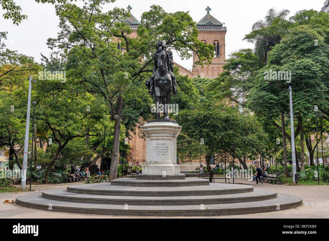 Equestrian statue of Simon Bolivar in the Parque Bolivar or Bolivar ...