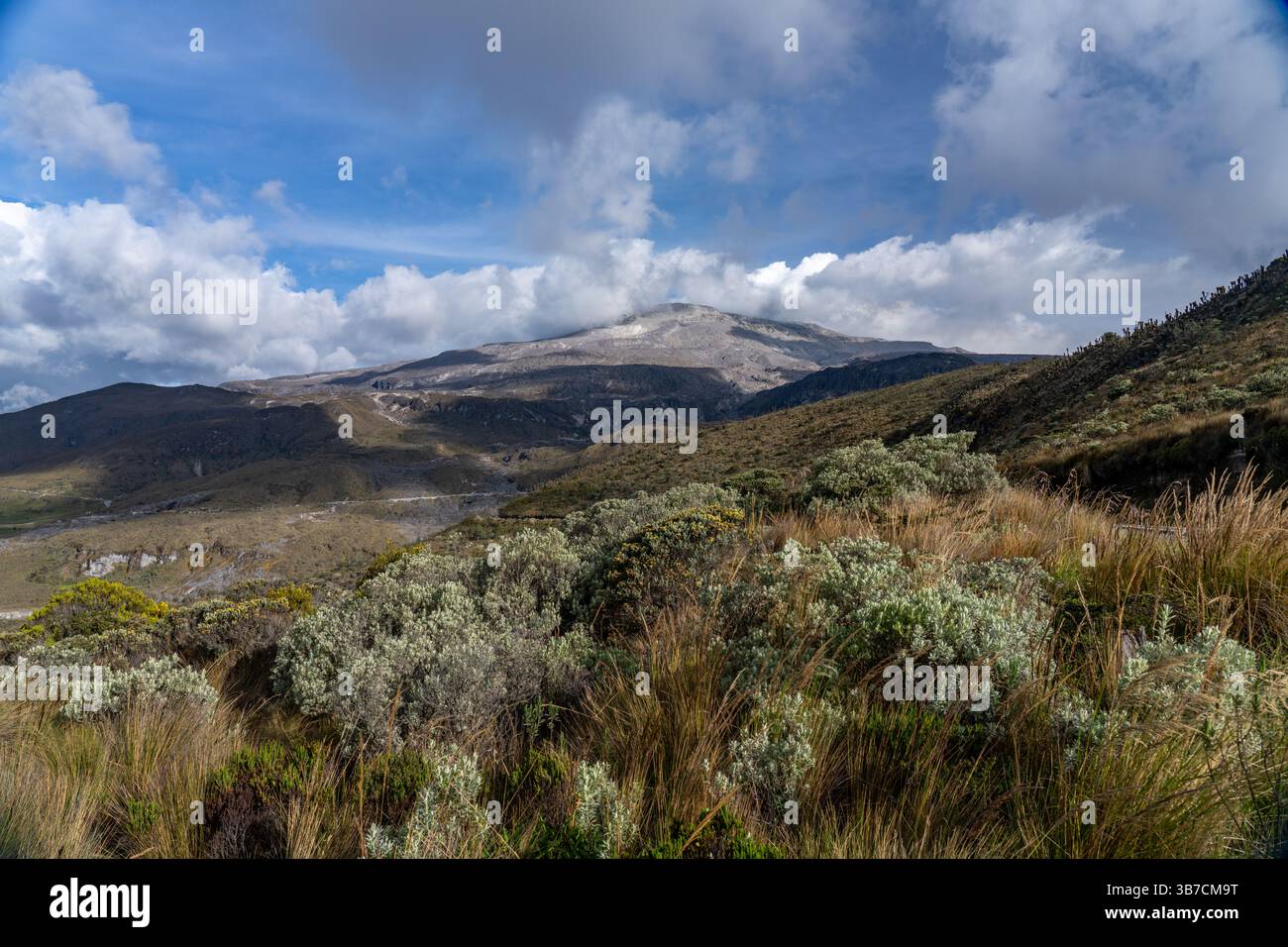 The Nevado del Ruiz Volcano in Los Nevados National Natural Park in the ...