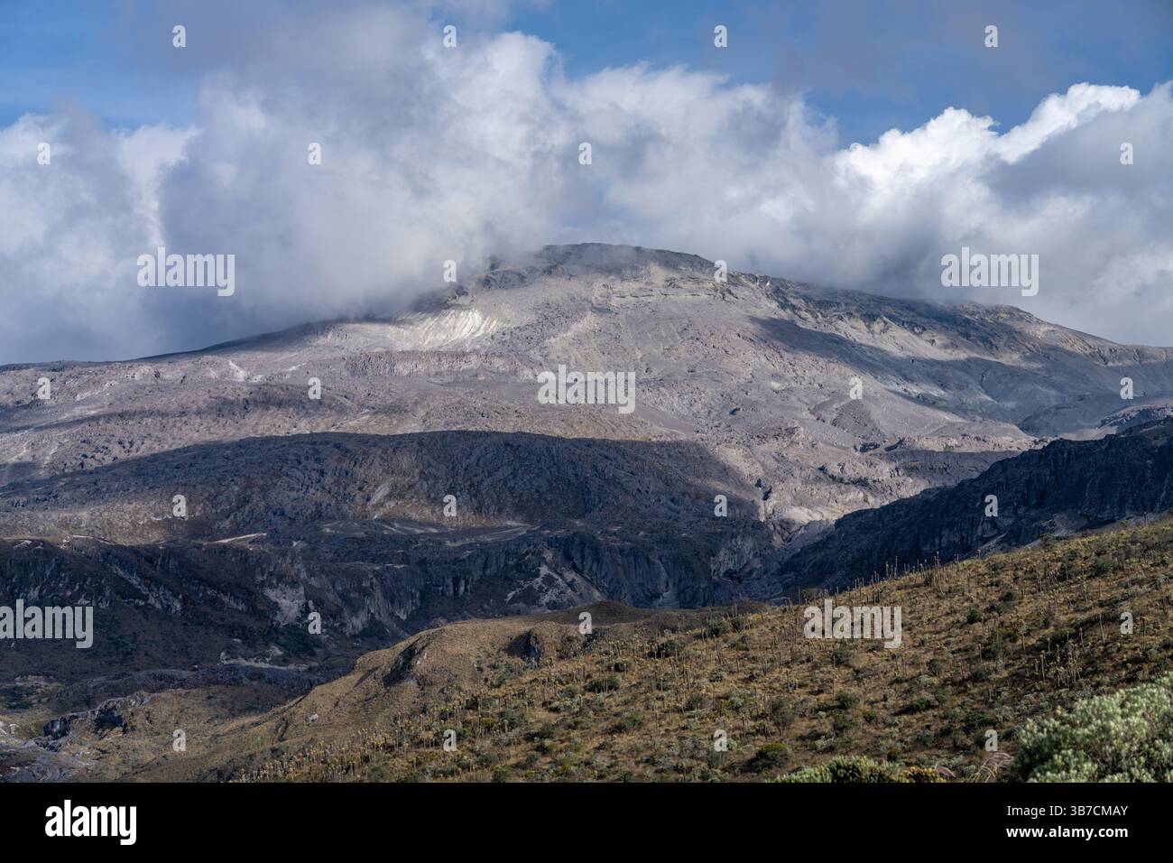 The Nevado del Ruiz Volcano in Los Nevados National Natural Park in the ...