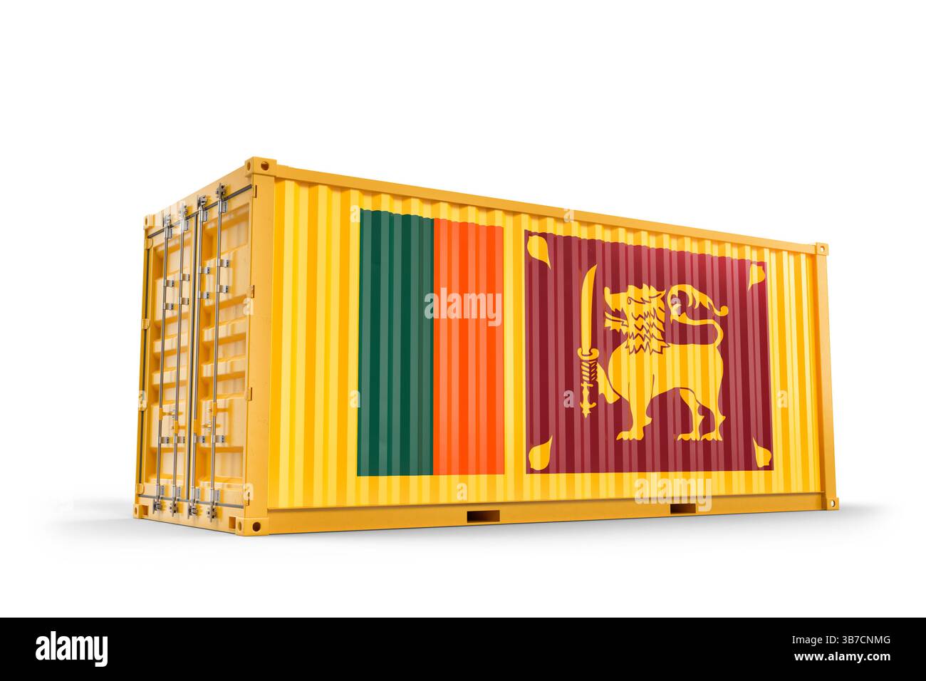 Freight container featuring the Sri Lankan flag, symbolizing global commerce, import-export, and ...