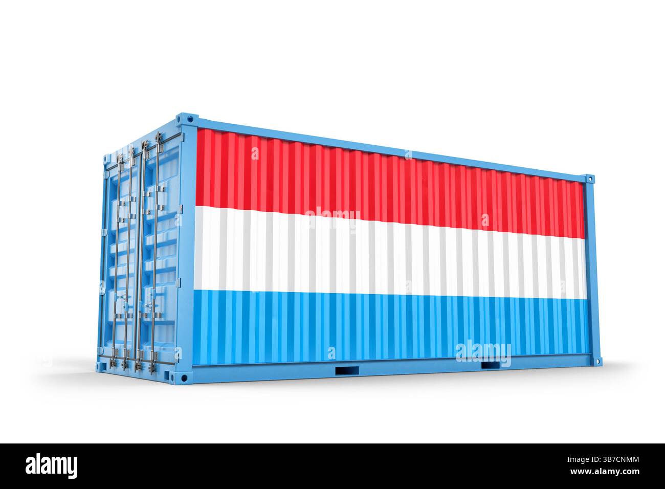 Cargo container with Luxembourg flag representing international trade, shipping, import, and ...