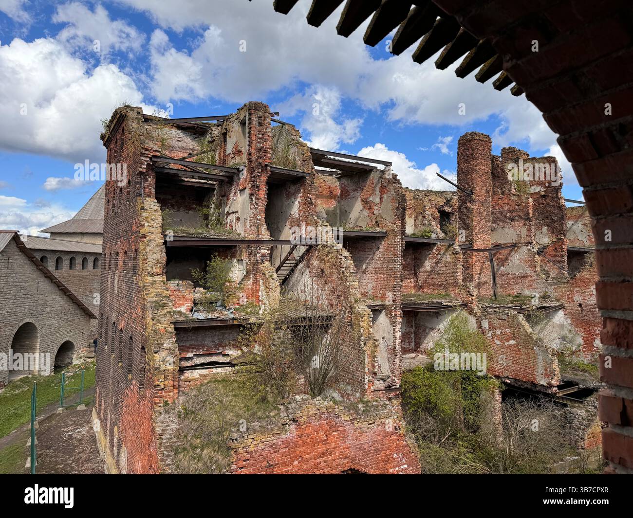 ruins of prison in ancient fortress Nut (Oreshek). Russia, Saint ...