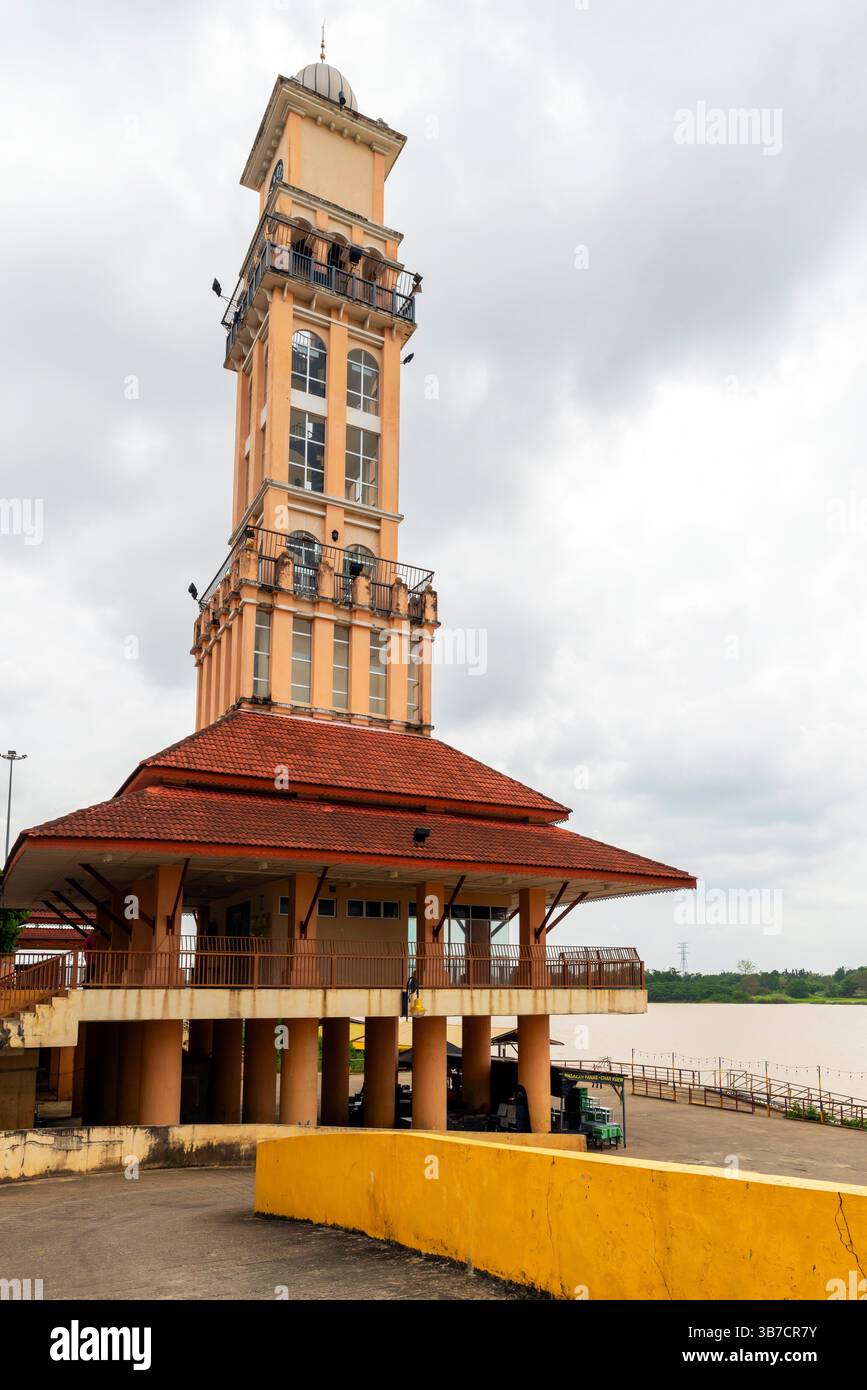 Clock tower or Menara Jam Tambatan DiRaja in downtown Kota Bharu ...