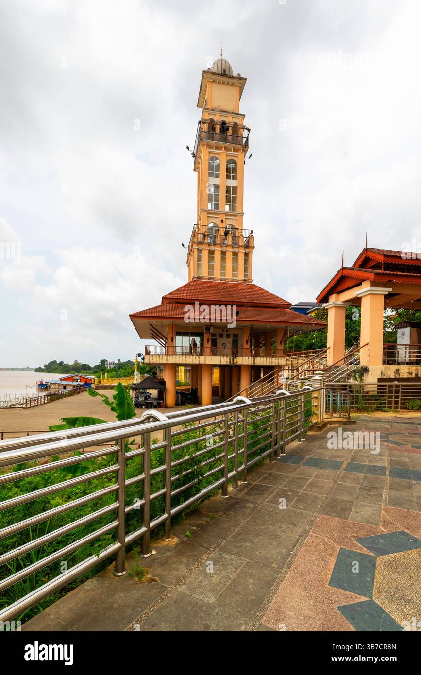 Clock tower or Menara Jam Tambatan DiRaja in downtown Kota Bharu ...
