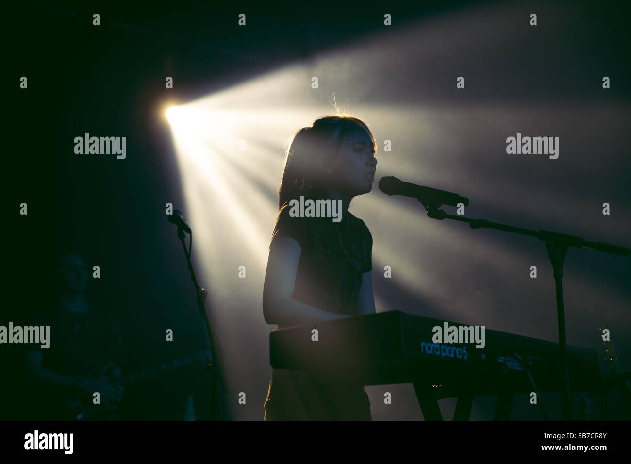 Barcelona, Spain. 31th March 2025. Hannah Bahng (singer and sister of ...