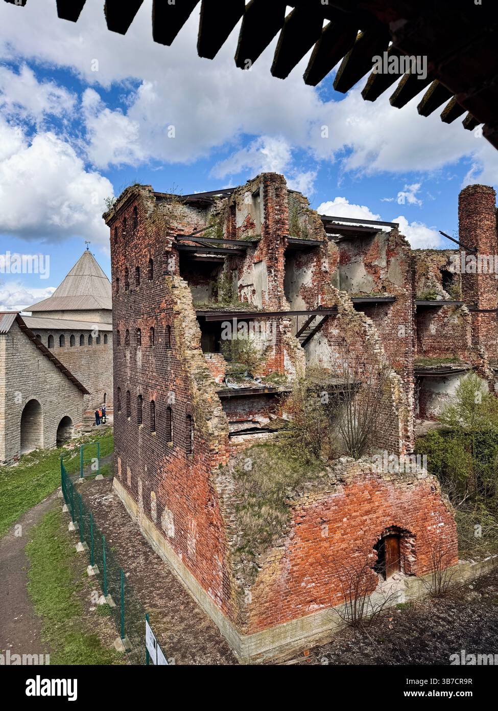 ruins of prison in ancient fortress Nut (Oreshek). Russia, Saint ...