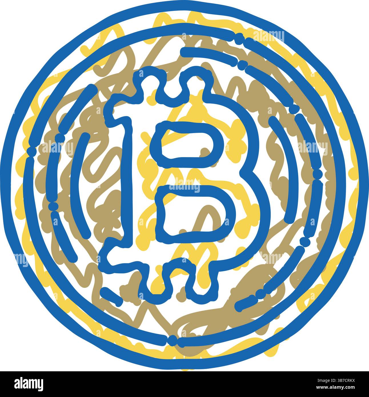 bitcoin cryptocurrency icon doodle illustration Stock Vector Image ...