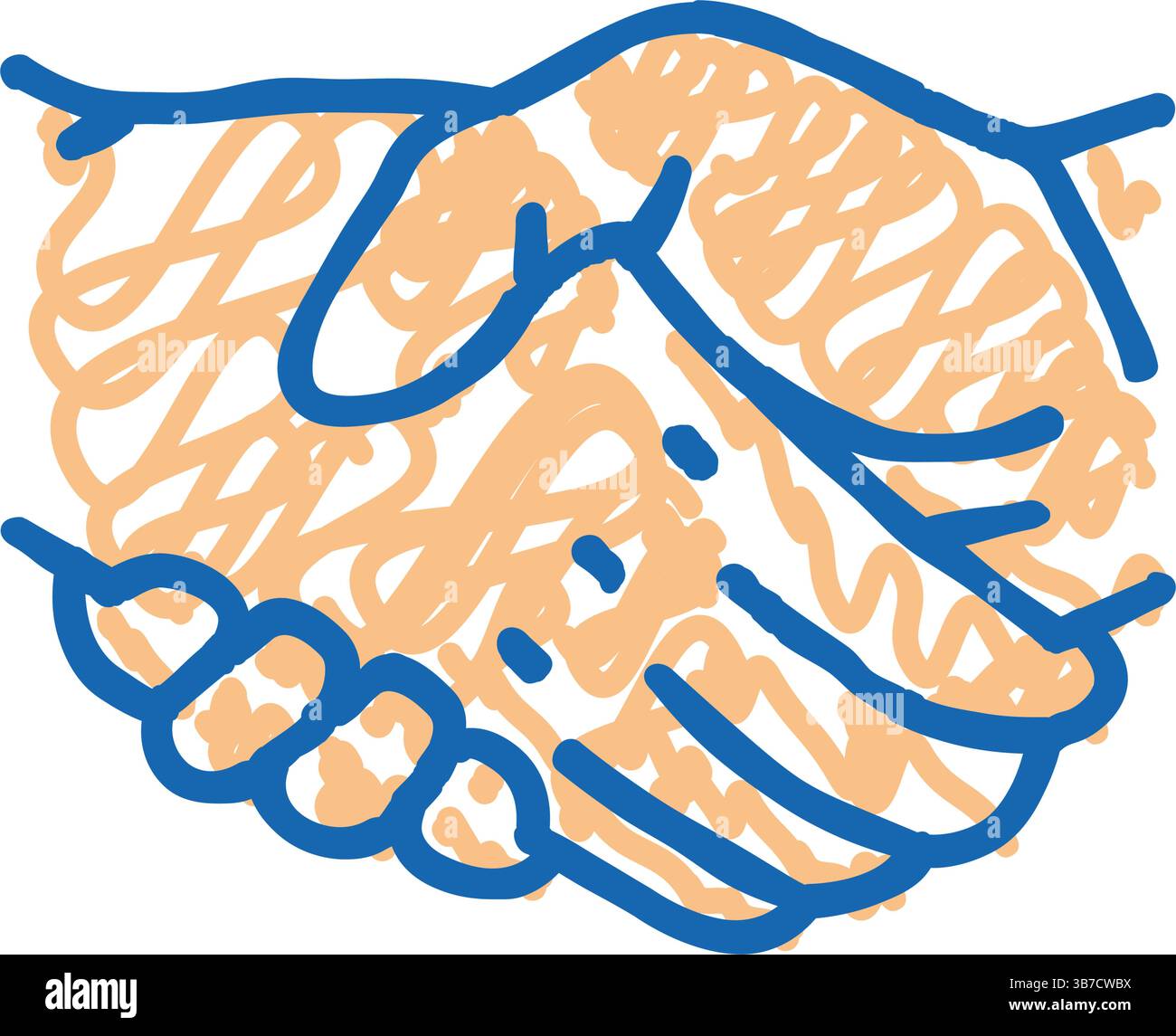 handshake with hand icon doodle illustration Stock Vector Image & Art ...