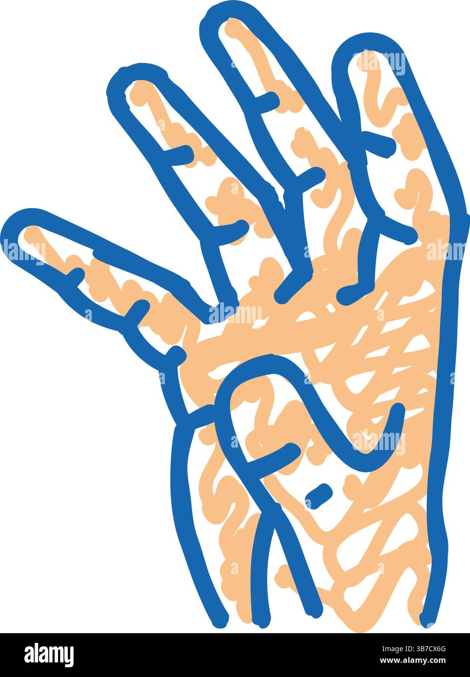 Doodle hand palm stop Stock Vector Images - Alamy