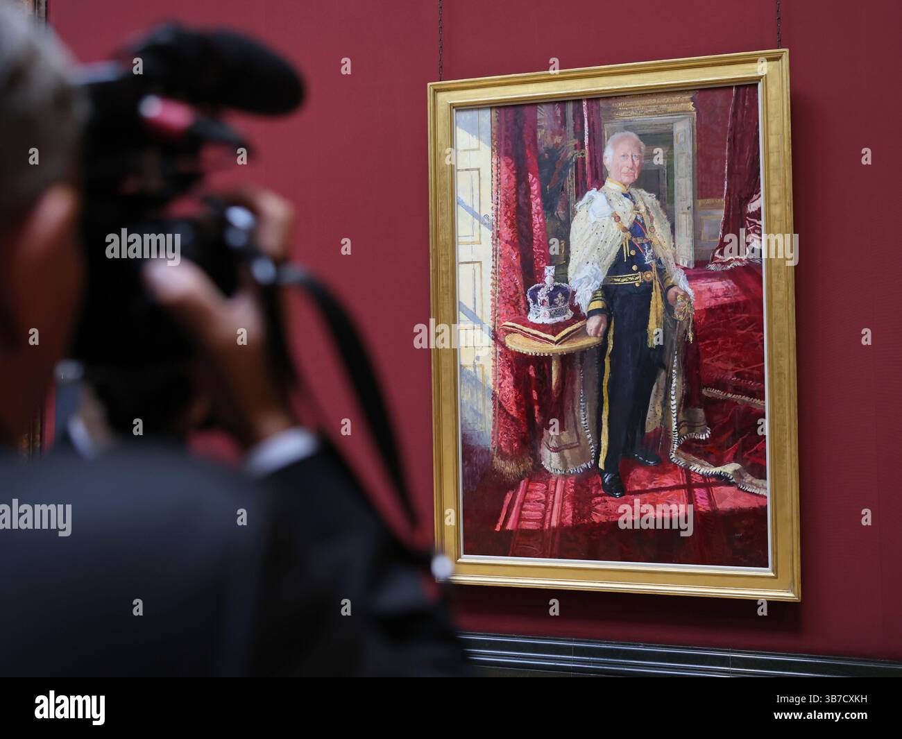 King Charles III's Coronation State Portrait in the Central Hall at the ...