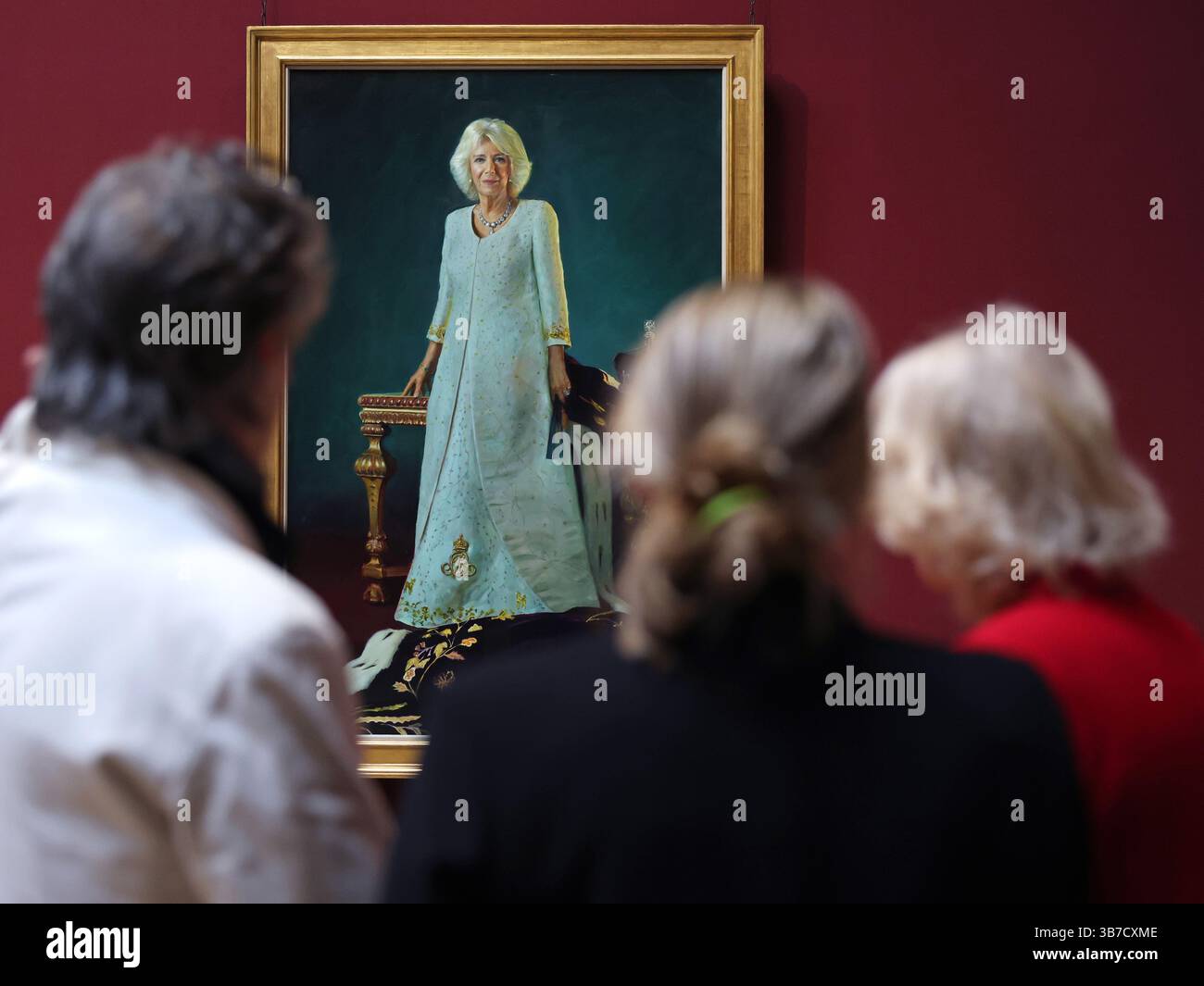 Queen Camilla's Coronation State Portrait in the Central Hall at the ...