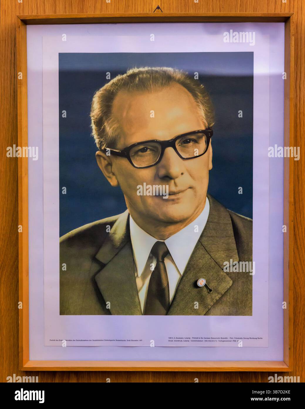 A portrait of Erich Honecker from 1971, Bautzner Strasse Memorial ...