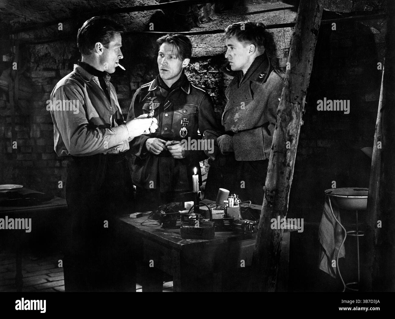 March 23, 2023, USA: Richard Basehart, Hans Christian Blech, Oskar Werner, on-set of the film ...