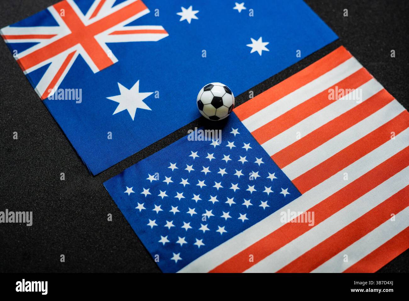 Australia vs USA, Football match with national flags Stock Photo - Alamy