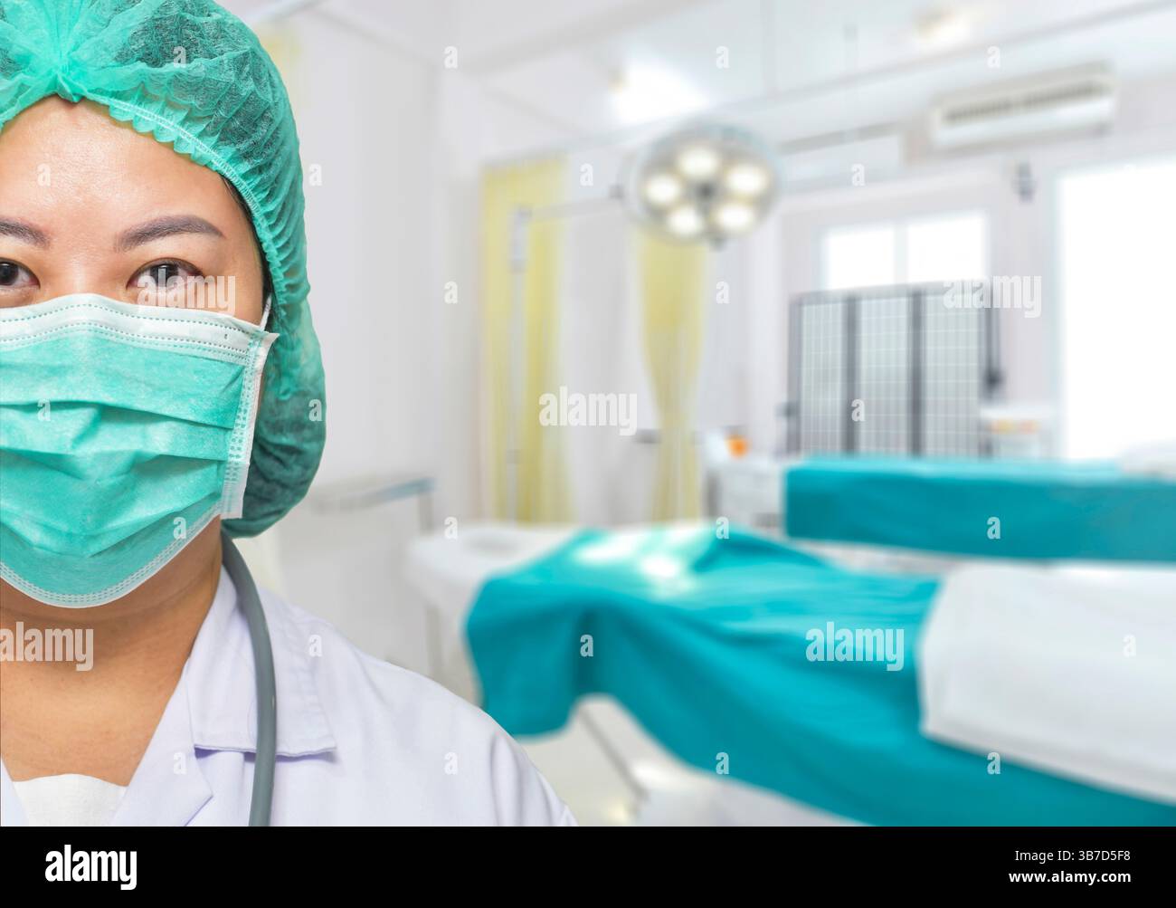 Female doctor on operating room background ,concept of healthcare and ...