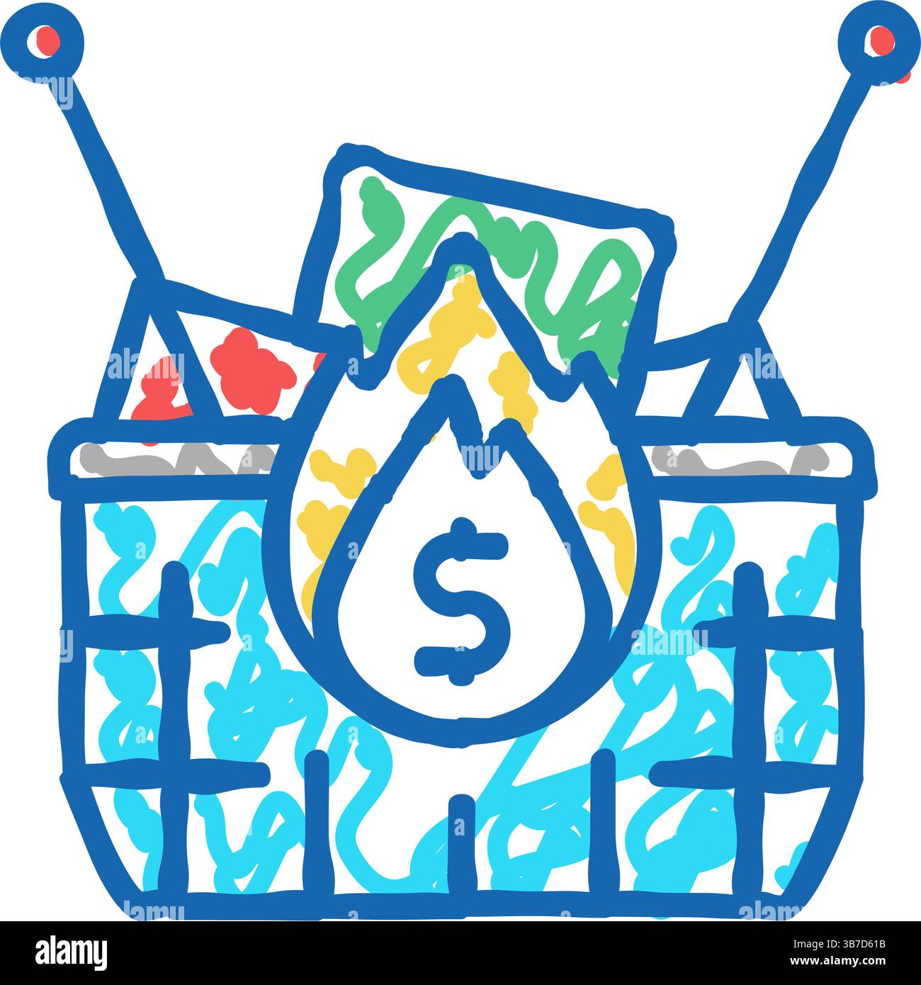 food asset inflation icon doodle illustration Stock Vector Image & Art ...