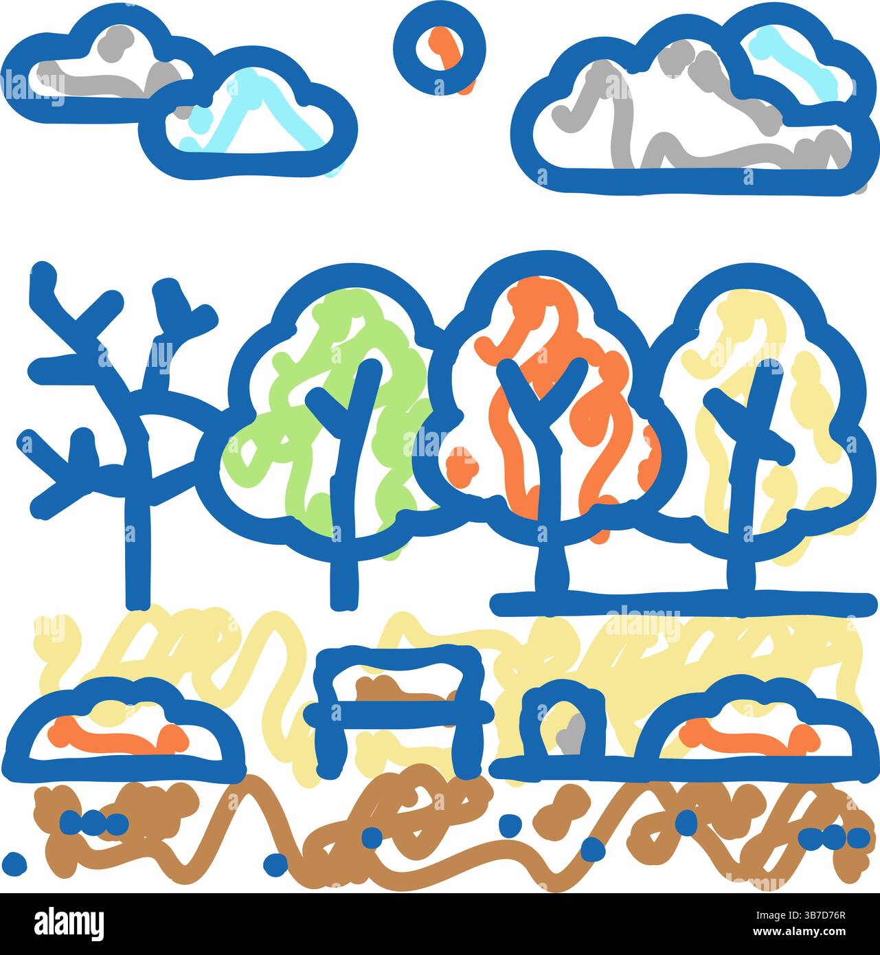 autumn park icon doodle illustration Stock Vector Image & Art - Alamy