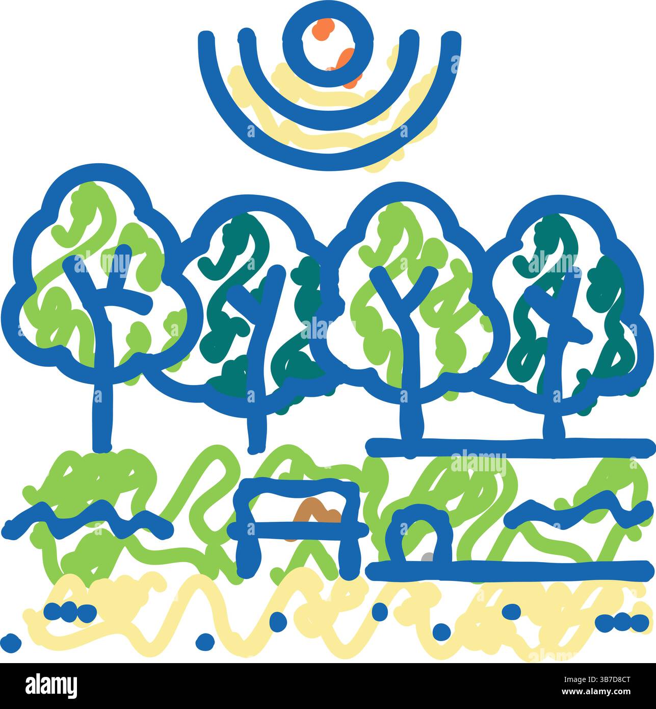 summer park icon doodle illustration Stock Vector Image & Art - Alamy