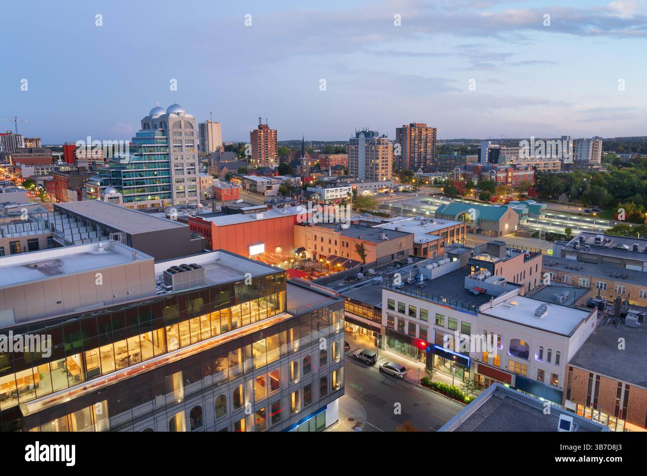 Kitchener, Ontario, Canada downtown cityscape at dusk Stock Photo - Alamy
