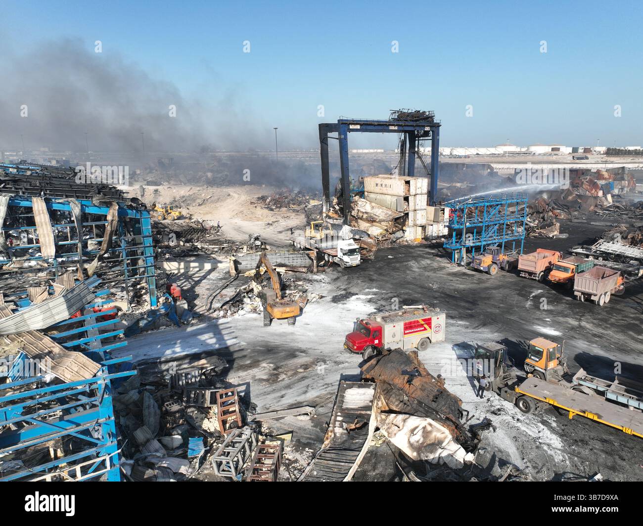 Drone footage captured on May 2, 2025, reveals the aftermath of the ...