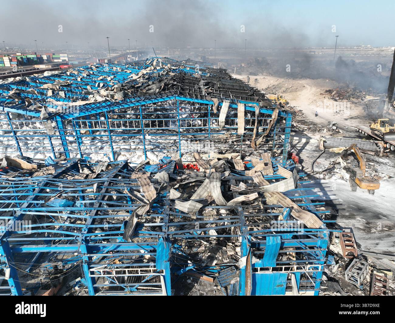 Drone footage captured on May 2, 2025, reveals the aftermath of the ...